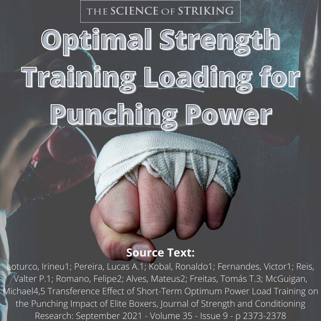 OPTIMAL RESISTANCE TRAINING LOAD FOR PUNCHING POWER - The Science Of ...